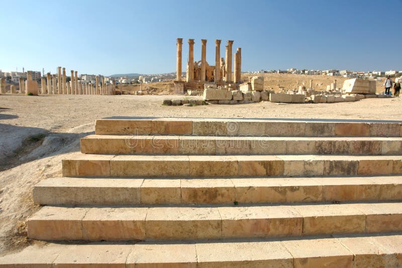 Ruins of Roman City of Jerash Located in Jordan Editorial Photo - Image ...