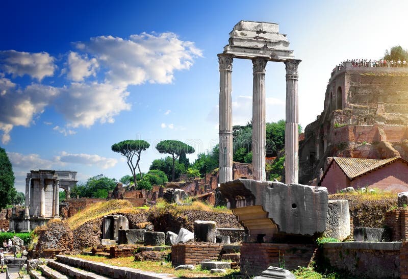 Ruins of Roman Forum stock image. Image of culture, sculpture - 89639449