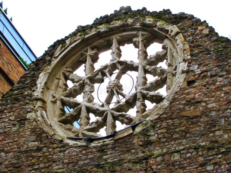Ruins with Round Window in London Stock Image - Image of fortress ...