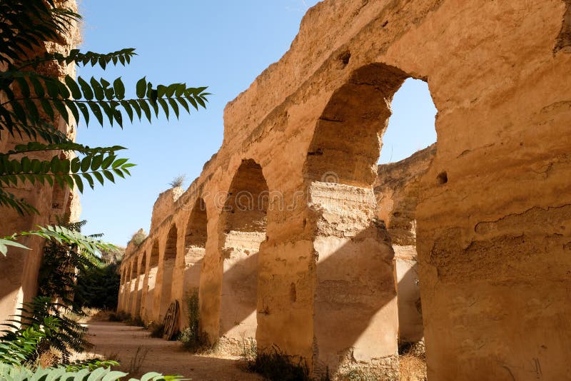 The Ruins of Royal Stables in Meknes, Morocco Stock Image - Image of ...