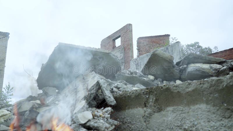 Ruins in Smoke. the Concept of War and the Apocalypse Stock Photo ...