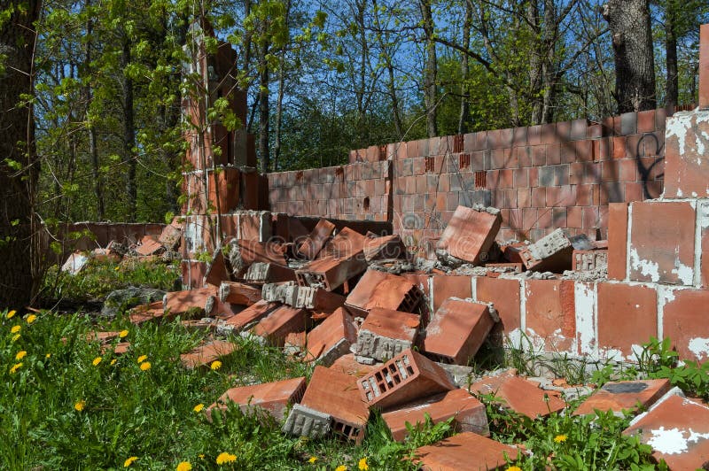 Ruins in Spring stock photo. Image of path, moss, perspective - 66287136