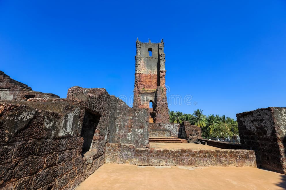 Ruins of St. Augustine Complex, Old Goa, India Stock Image - Image of ...