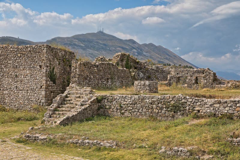 Ruins and Steps at Medieval Rosafa Castle in Shkoder Stock Photo ...