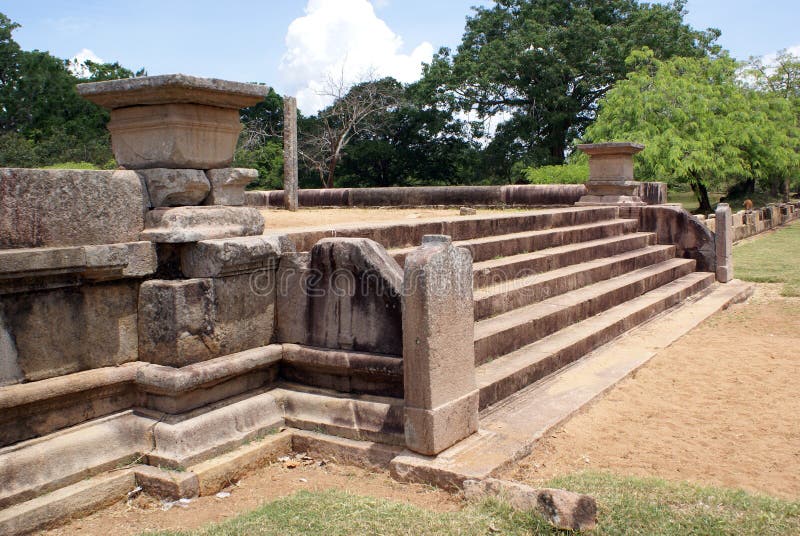 Ruins, steps and trees stock image. Image of nirvana, lanka - 2988289