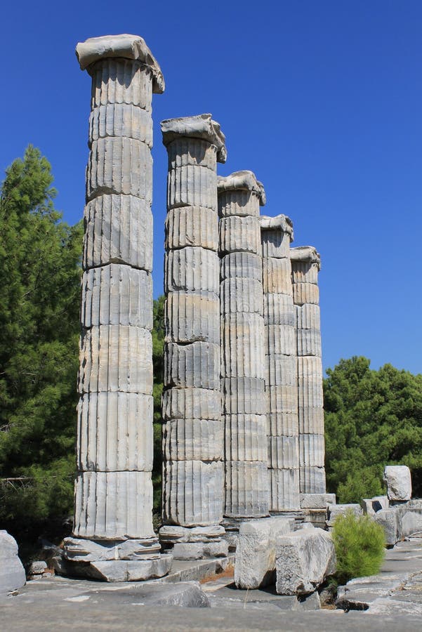 The Ruins of the Temple of Athena Stock Photo - Image of stones ...