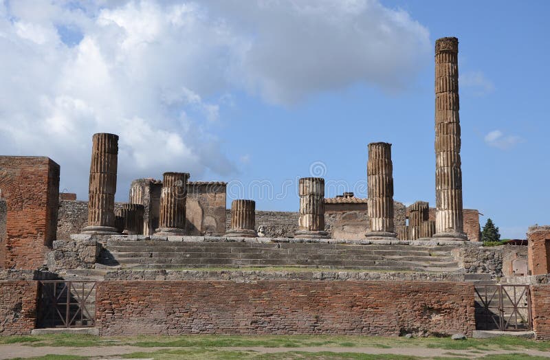 The Ruins of the Temple of Jupiter in Pompeii Stock Image - Image of ...
