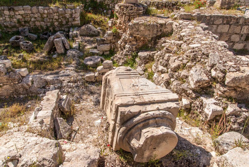 Ruins Temple of Serapis in Jerusalem Stock Photo - Image of ruins ...