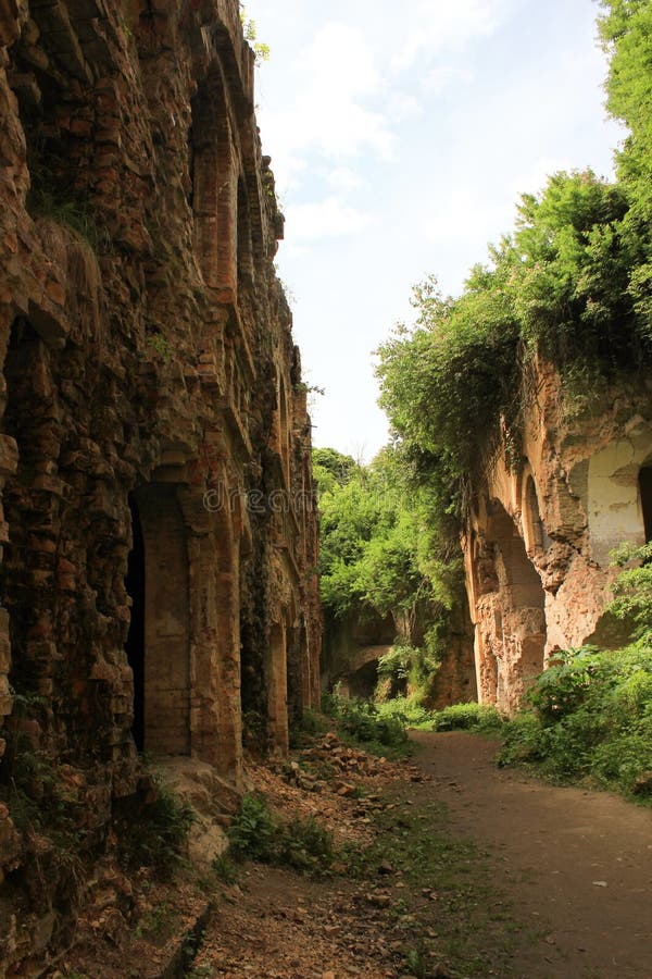 Ruins temple Ukraine rivne stock image. Image of cliff - 224813093