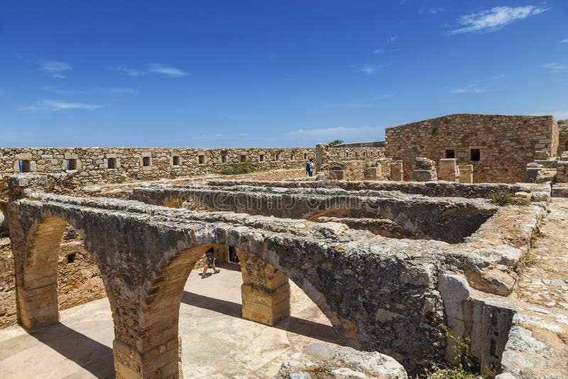 Ruins of the Venetian Castle Fortezza in Rethymno, Crete Editorial ...