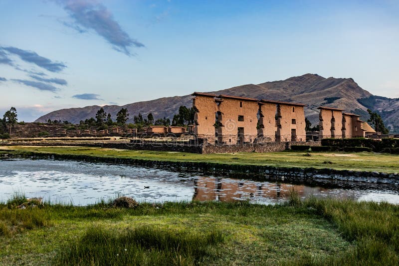 Ruins of Viracocha Temple in Raqchi Complex, Pe Stock Image - Image of ...