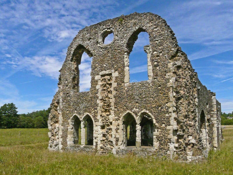 Waverley Abbey Ruins River Wey England Stock Photo - Image of landscape ...