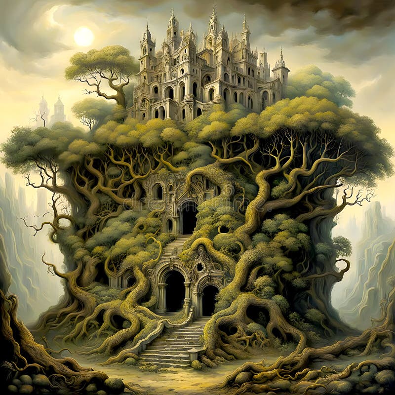 The Ruins of a Witch S Castle, Overgrown with an Enchanted Forest. AI ...