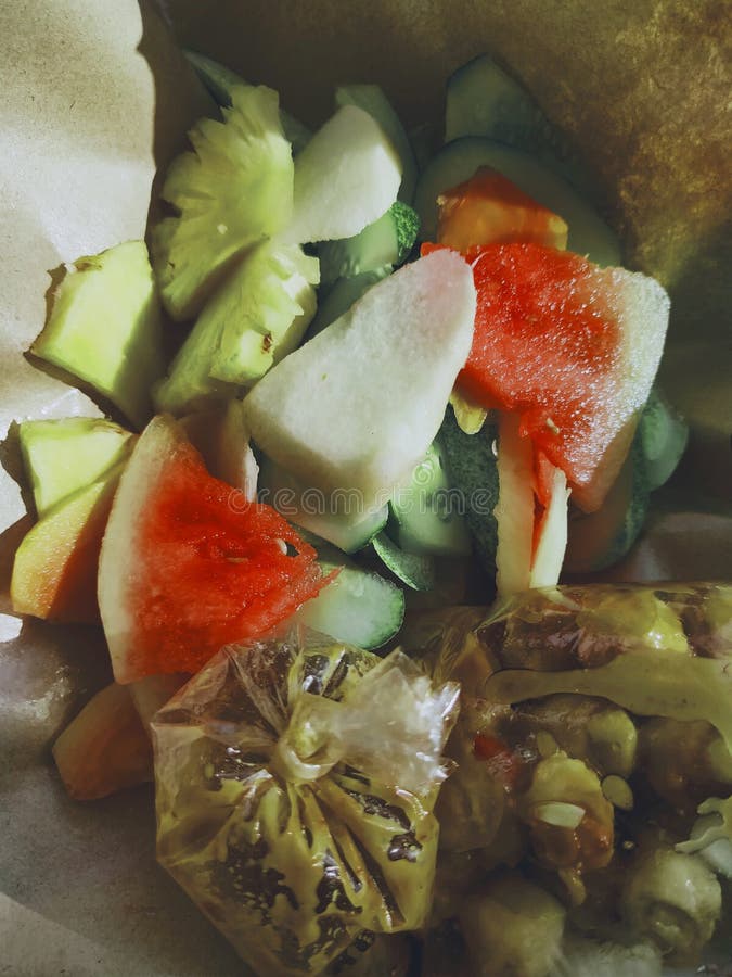 Rujak Tradisional Indonesia Stock Image - Image of seafood, fruit ...