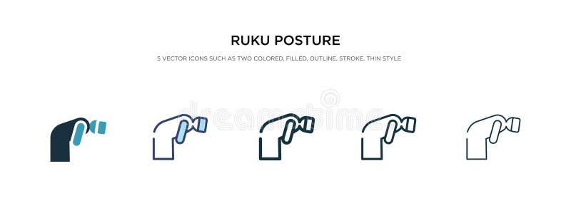 Ruku Posture Icon in Different Style Vector Illustration. Two Colored ...