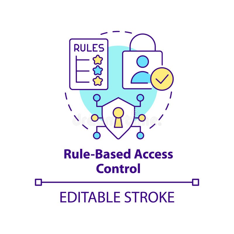 Rule-based Access Control Light Blue Concept Icon Stock Vector - Illustration of administrator ...