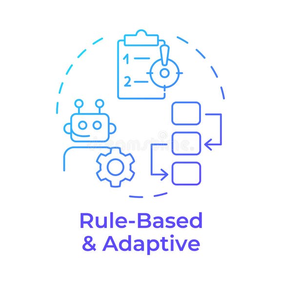 Rule Based and Adaptive RPA Blue Gradient Concept Icon Stock Vector ...