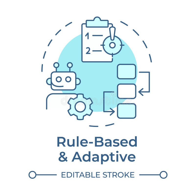 Rule Based and Adaptive RPA Soft Blue Concept Icon Stock Vector ...