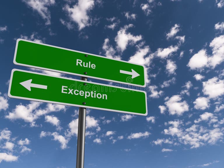 Rule Exception Traffic Sign on Blue Sky Stock Illustration ...