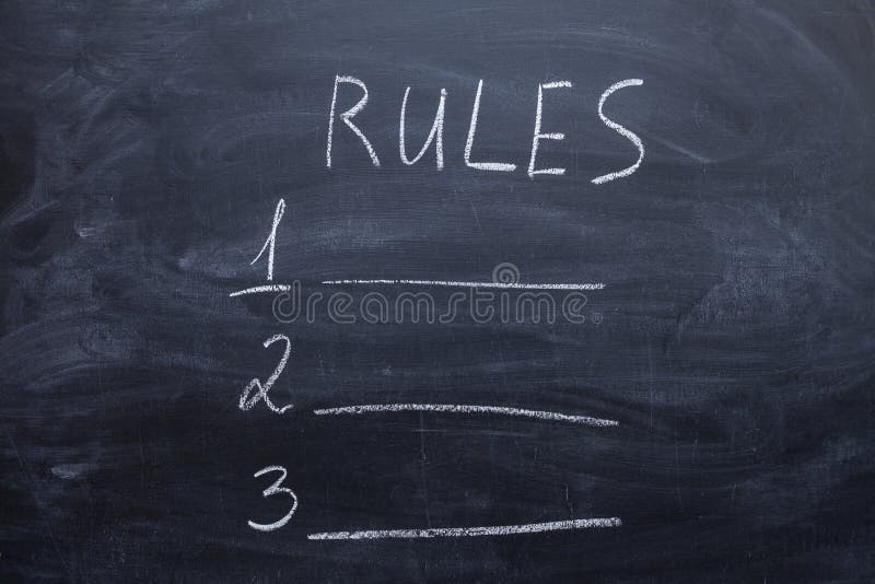 Rule List on Blank Chalkboard Stock Photo - Image of blank, answer ...