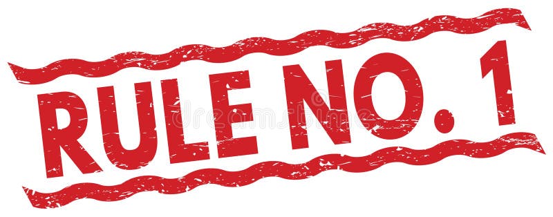 RULE NO. 1 Text on Red Lines Stamp Sign Stock Illustration ...