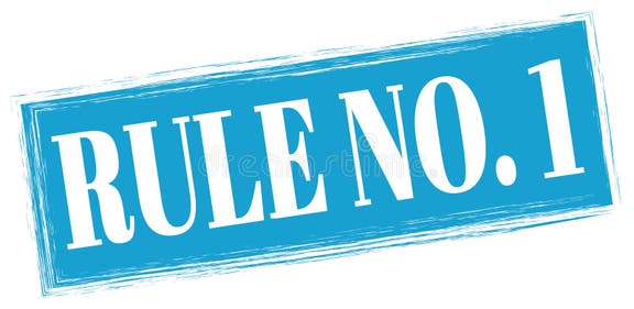RULE NO. 1 Text Written on Blue Stamp Sign Stock Illustration ...