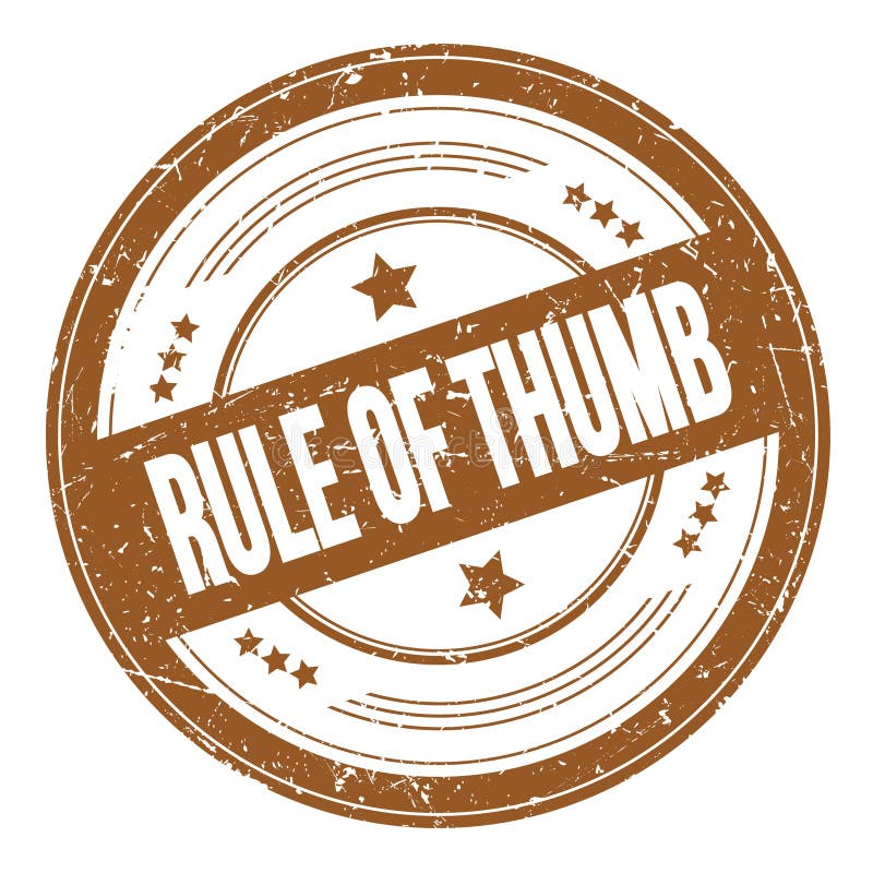 RULE of THUMB Text on Brown Round Grungy Stamp Stock Illustration ...