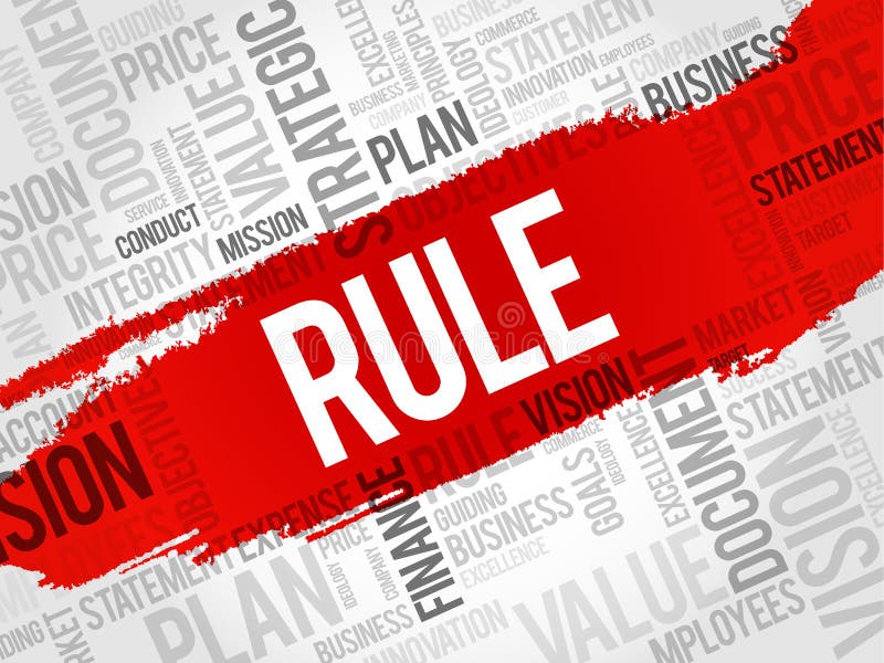 Rule word cloud collage stock illustration. Illustration of control ...