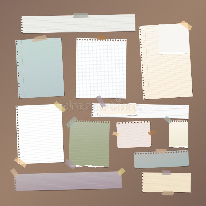 Ruled, Squared Note, Notebook, Copybook Paper Strips, Sheets Stuck with ...