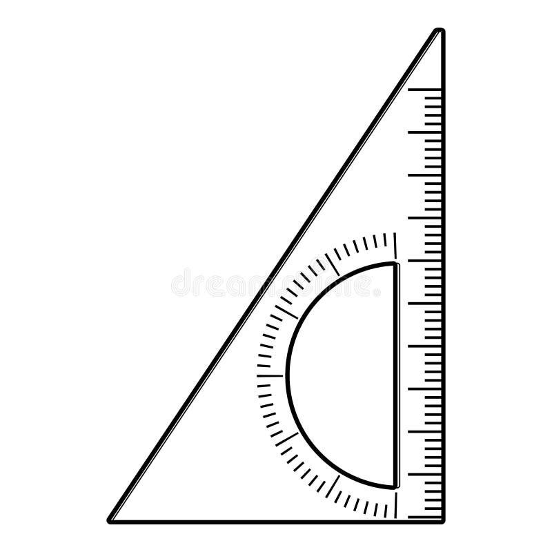 Ruler Angle Icon, Outline Style Stock Vector - Illustration of line ...