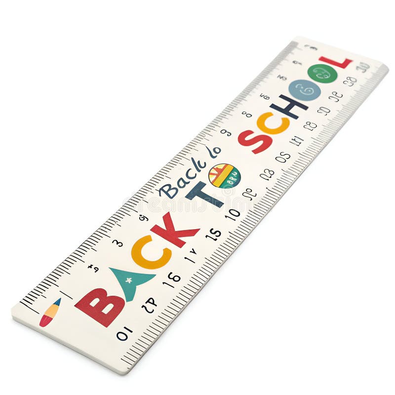 "Ruler Back To School Icon Render Isolated on White Background Stock ...