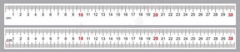 Set for Rulers 30 Cm. Precise Measuring Tool. Ruler Grid 300 Mm Stock ...