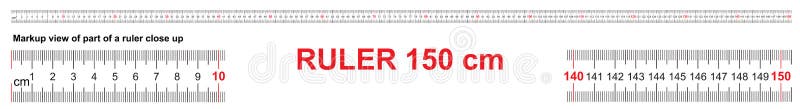 Ruler 150 Cm. Precise Measuring Tool. Ruler Scale 1,5 Meter. Ruler Grid ...