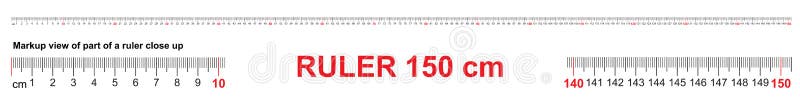 Ruler 150 Cm. Precise Measuring Tool. Ruler Scale 1,5 Meter. Ruler Grid ...