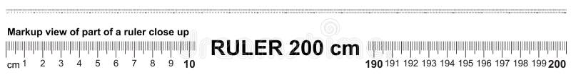 Ruler of 2000 Millimeters. Ruler of 200 Centimeters. Ruler of 2 Meters ...