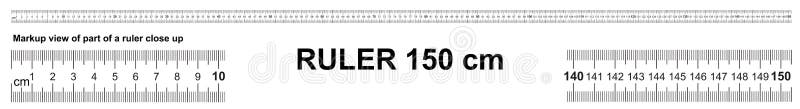 Ruler 150 Cm. Precise Measuring Tool. Ruler Scale 1,5 Meter. Ruler Grid ...