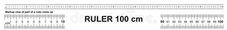 Ruler 100 Cm. Precise Measuring Tool. Ruler Scale 1 Meter. Ruler Grid ...