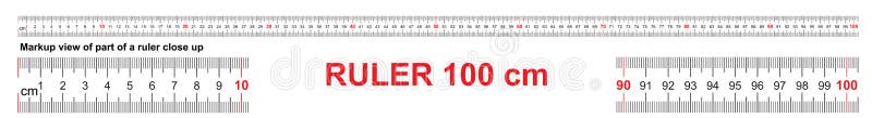 Ruler 100 Cm. Precise Measuring Tool. Ruler Scale 1 Meter. Ruler Grid ...