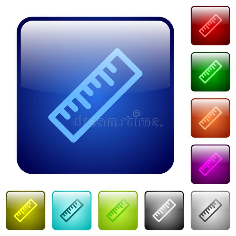 Ruler color square buttons stock vector. Illustration of rectangle ...