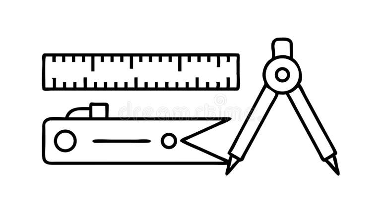 Ruler and Compass, Drafting Geometry Tools, Vector Design Generative AI ...