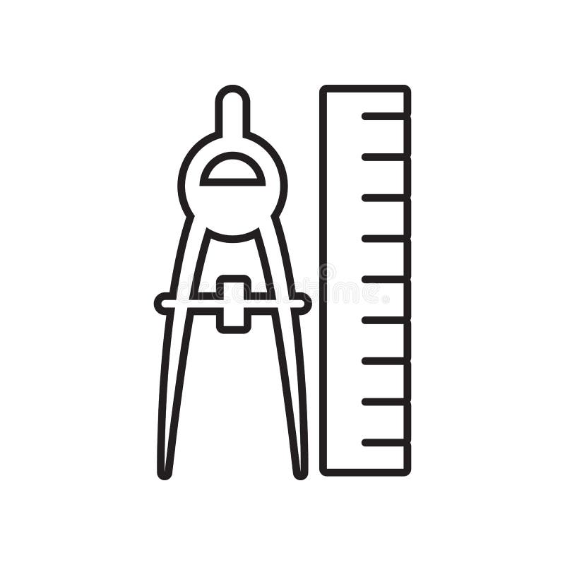 Ruler and Compass Icon. Element of Constraction Tools for Mobile ...