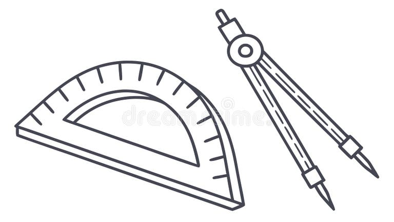 Ruler and Compass Vector Tools, Geometry and Design, Vector Design ...