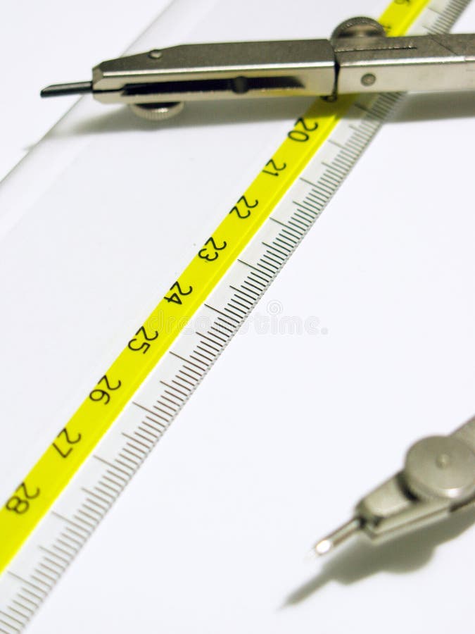 Ruler and compasses stock photo. Image of plastic, dividers - 6616576