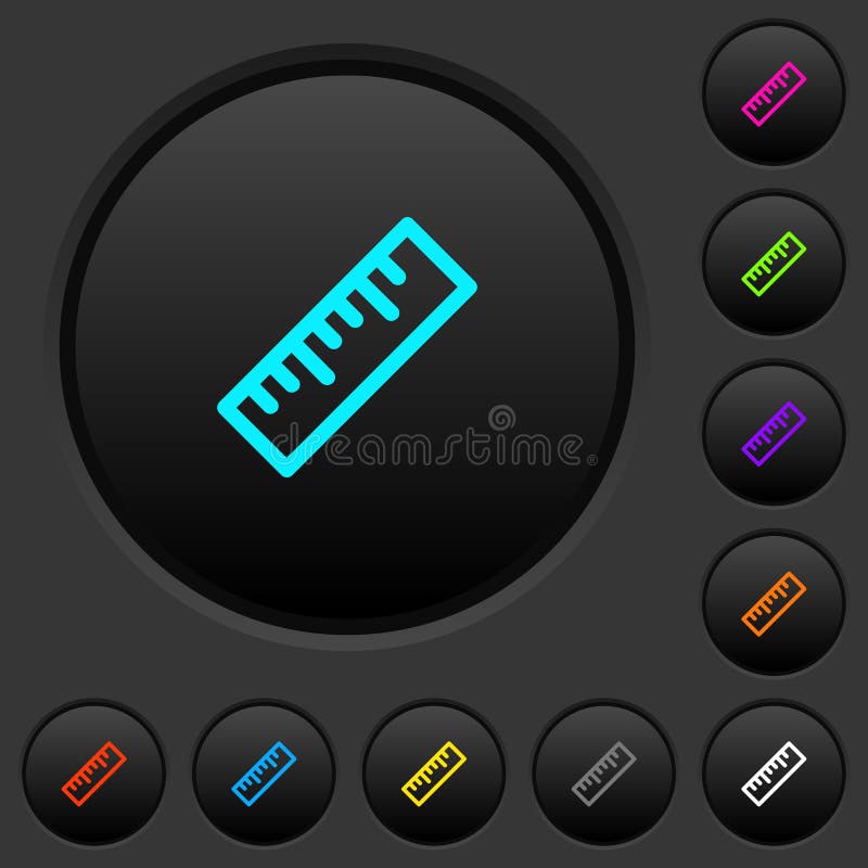 Ruler Dark Push Buttons with Color Icons Stock Vector - Illustration of ...