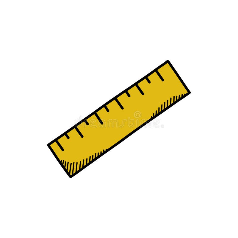 Ruler Doodle Icon, Vector Color Line Illustration Stock Vector ...