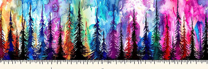 A Ruler with a Drawing of Trees on it Stock Photo - Image of plant ...