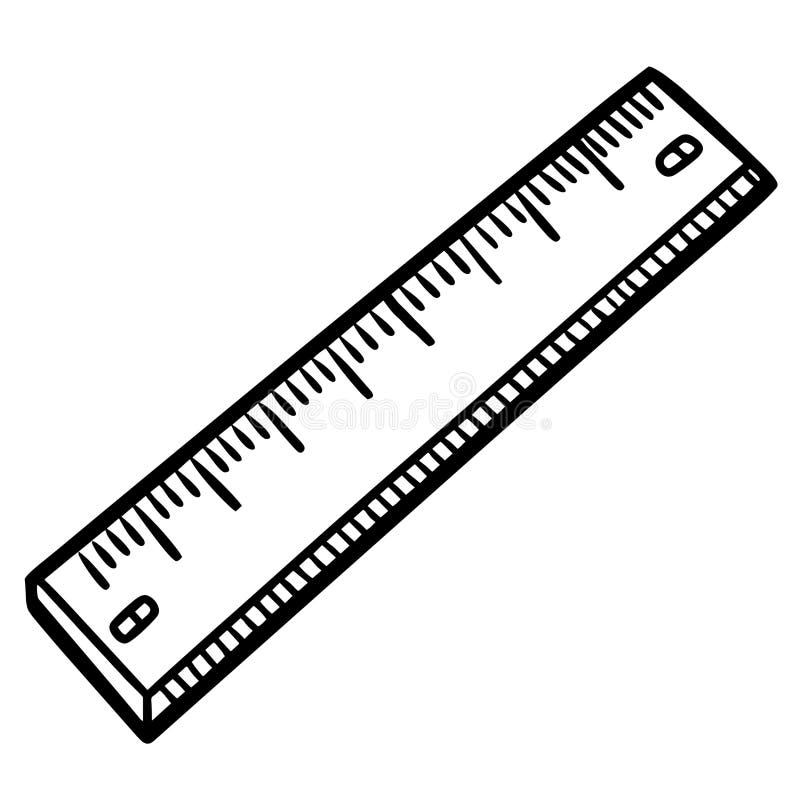 A Ruler is Drawn in Black and White Stock Image - Illustration of ...