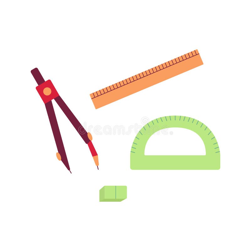Math Protractor Compass Ruler Stock Illustrations – 495 Math Protractor ...