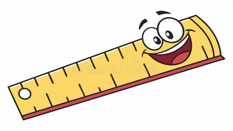Ruler with Face Illustration, Educational Tool and Fun Learning Icon ...