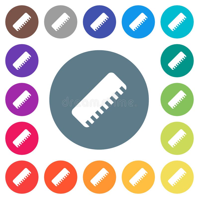 Ruler Flat White Icons on Round Color Backgrounds Stock Vector ...